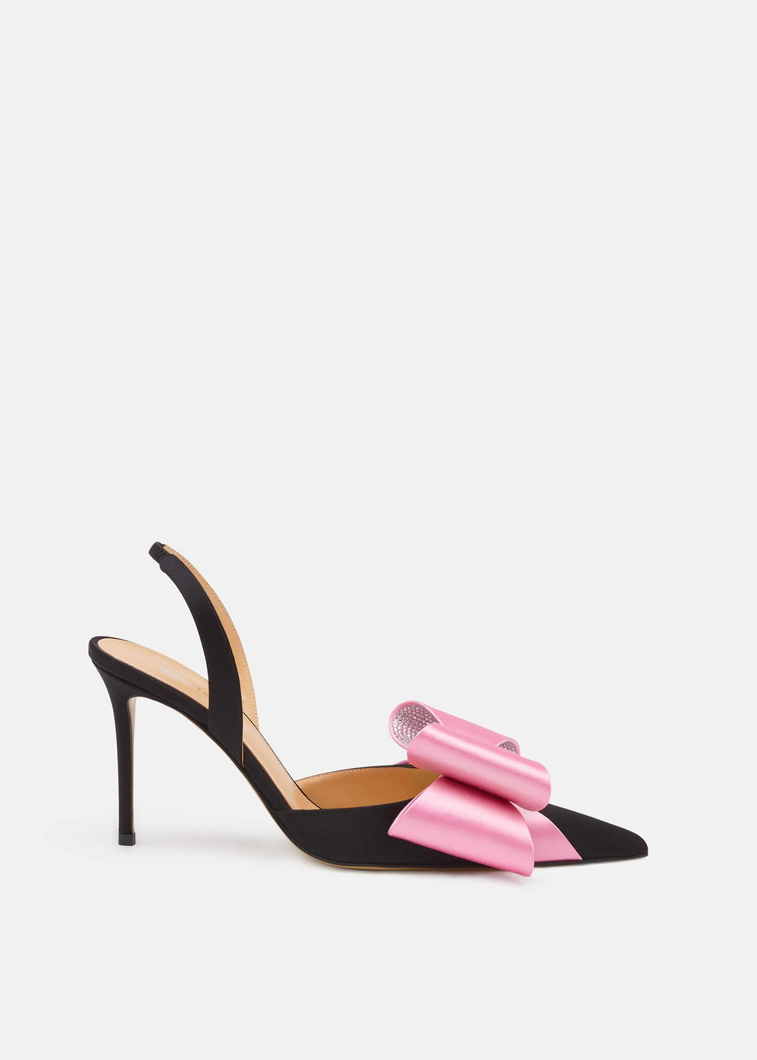Le Cadeau - Women's Black and Pink Satin Slingbacks with Bow – MACH & MACH